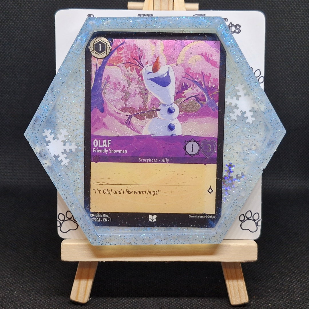 Disney Lorcana Olaf TCG Card Resin Coaster, Glitter, Trinket, Token ...