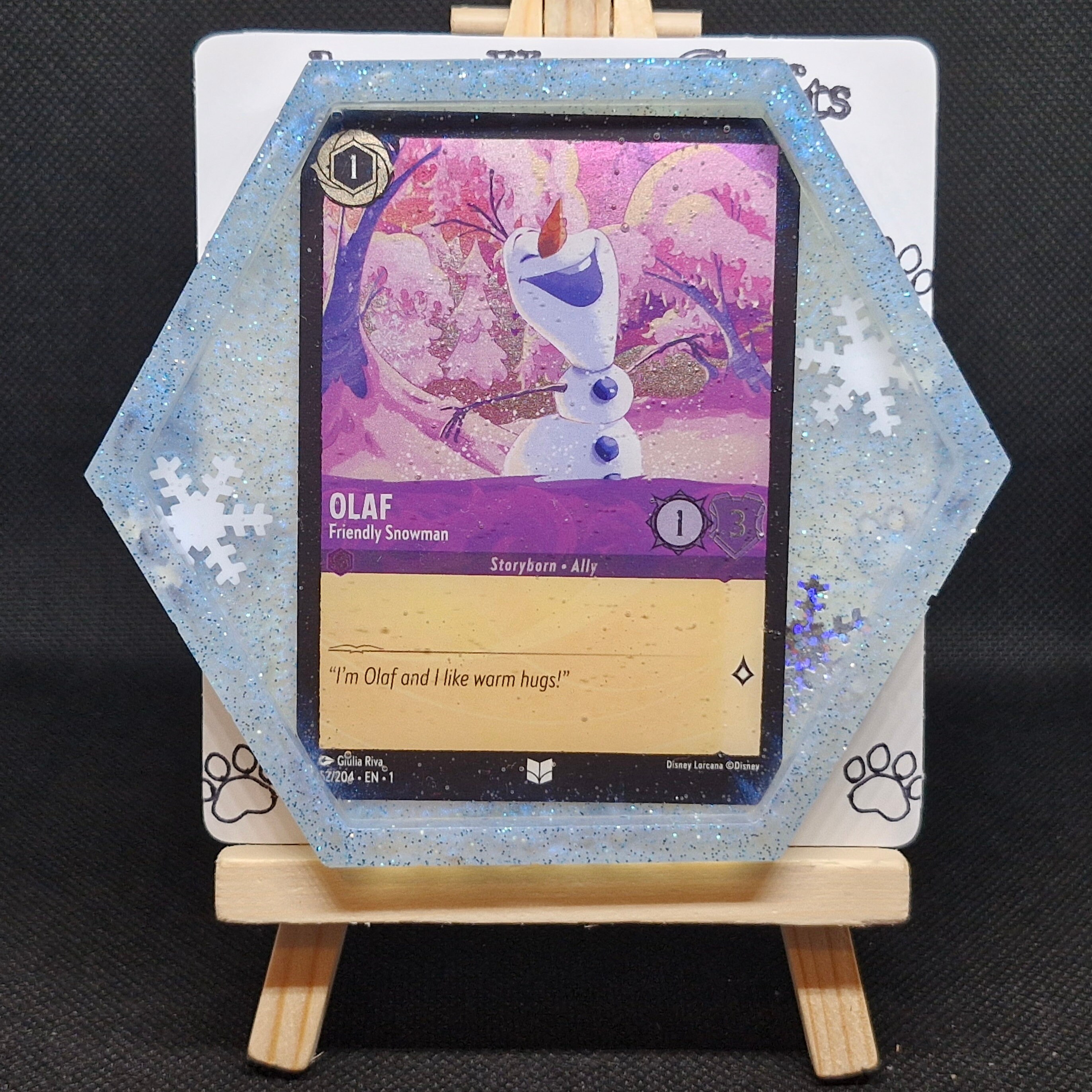 Disney Lorcana Olaf TCG Card Resin Coaster, Glitter, Trinket, Token ...