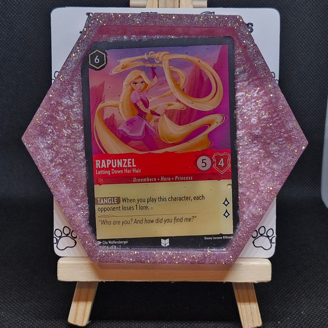Disney Lorcana Rapunzel TCG Card Resin Coaster, Glitter, Trinket, Token ...