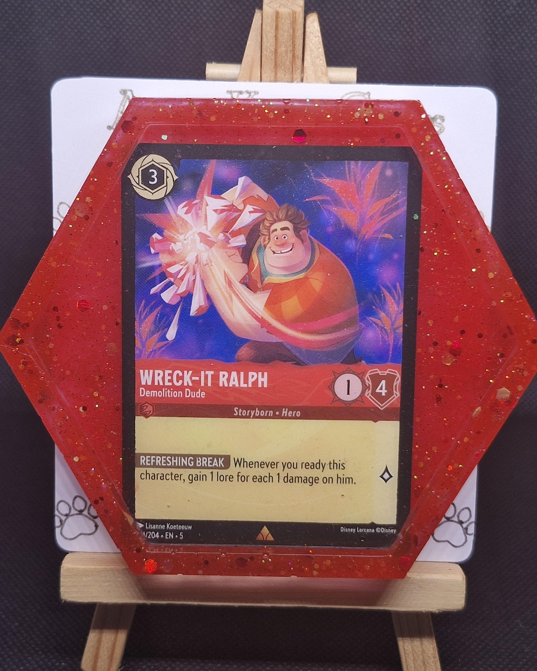 Disney Lorcana Wreck It Ralph TCG Card Resin Coaster, Glitter, Trinket ...