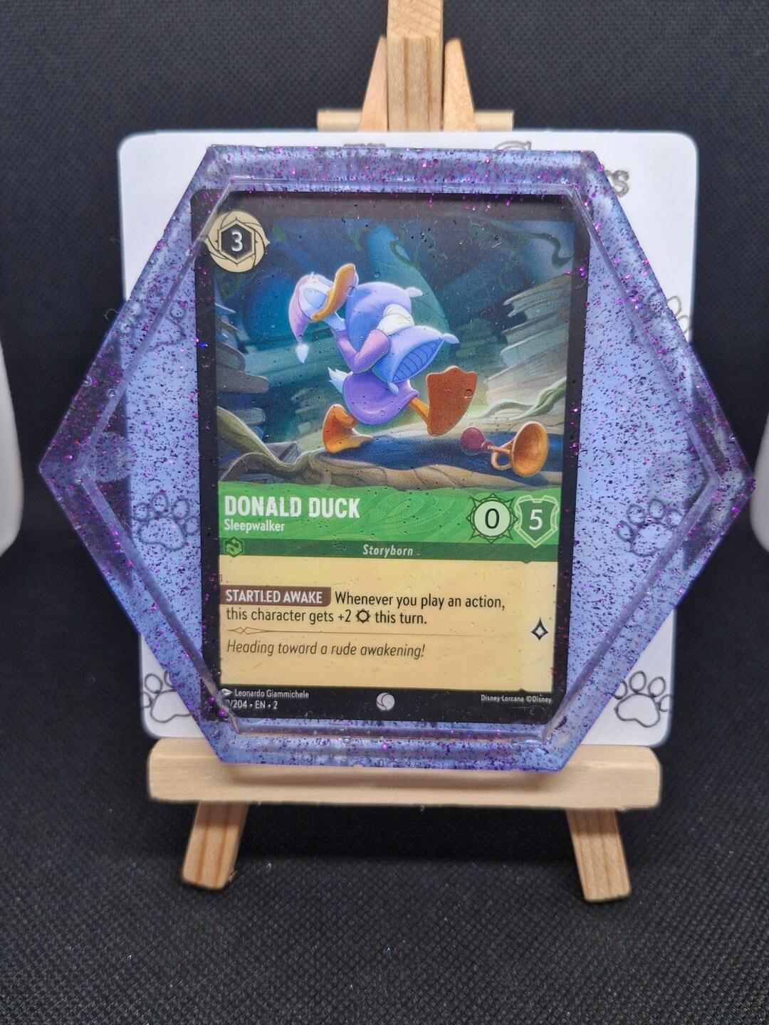 Disney Lorcana Donald Duck TCG Card Resin Coaster, Glitter, Trinket ...
