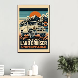 Toyota Land Cruiser FJ40 Poster – Vintage 4x4 Digital Print for Garage ...