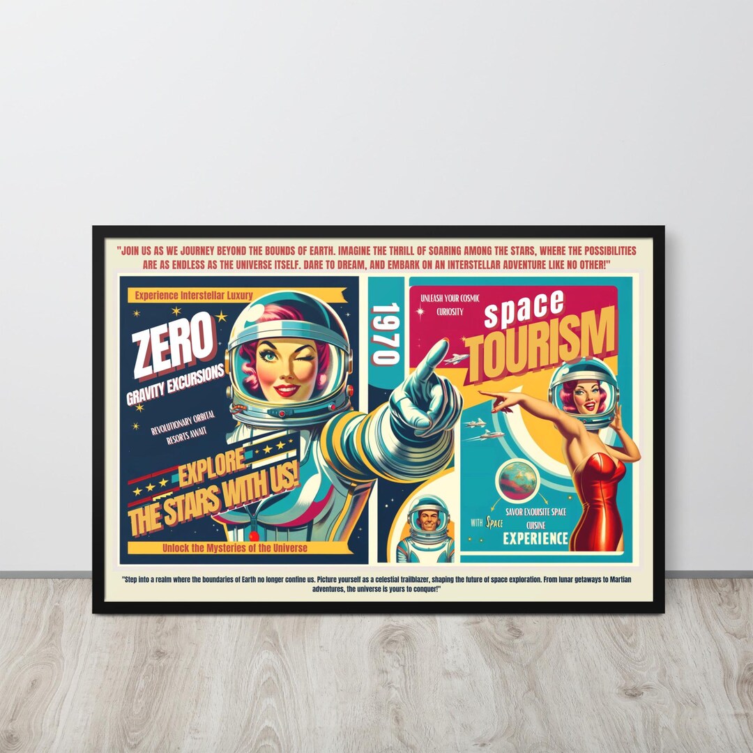 Vintage Retro Space Poster, Space Poster Art, Retro Futurism Art ...