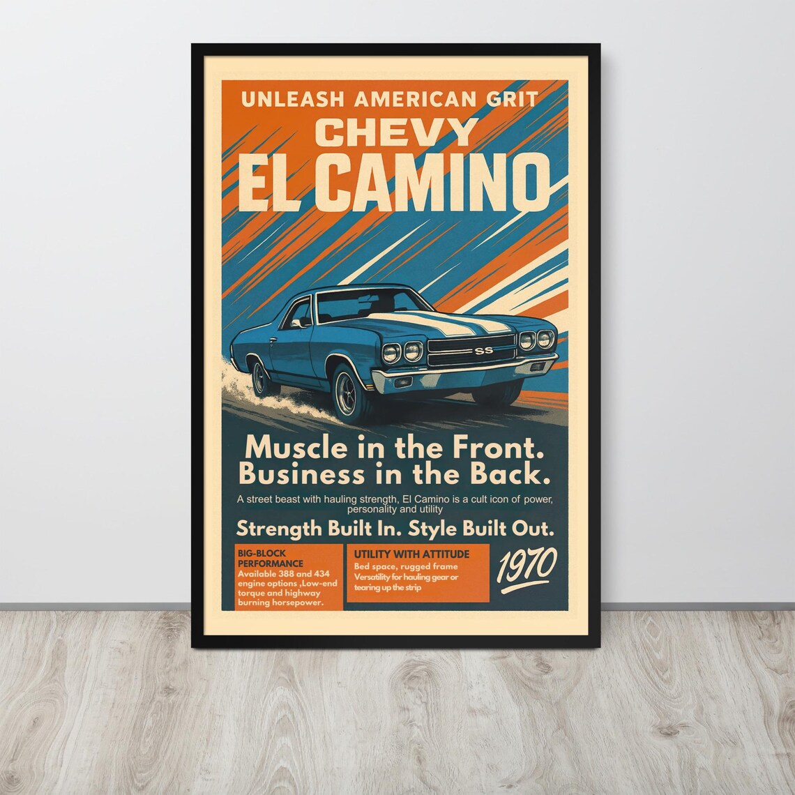 Chevy El Camino Poster – Vintage Muscle Car Wall Art – Gift for Dad ...