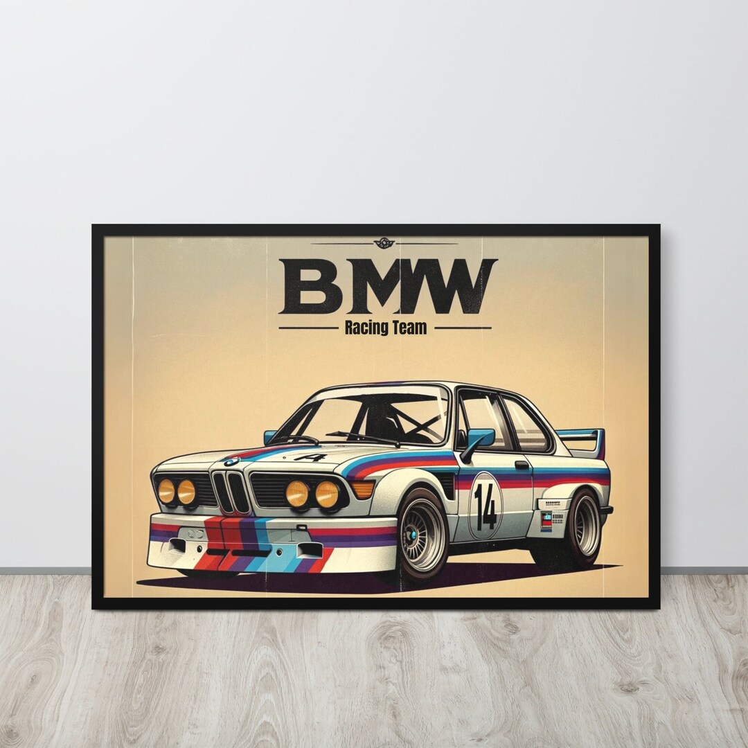 BMW Racing Team Vintage Poster for Garage Wall Decor, Race Fan Gift, Automotive Wall Art, Car ...