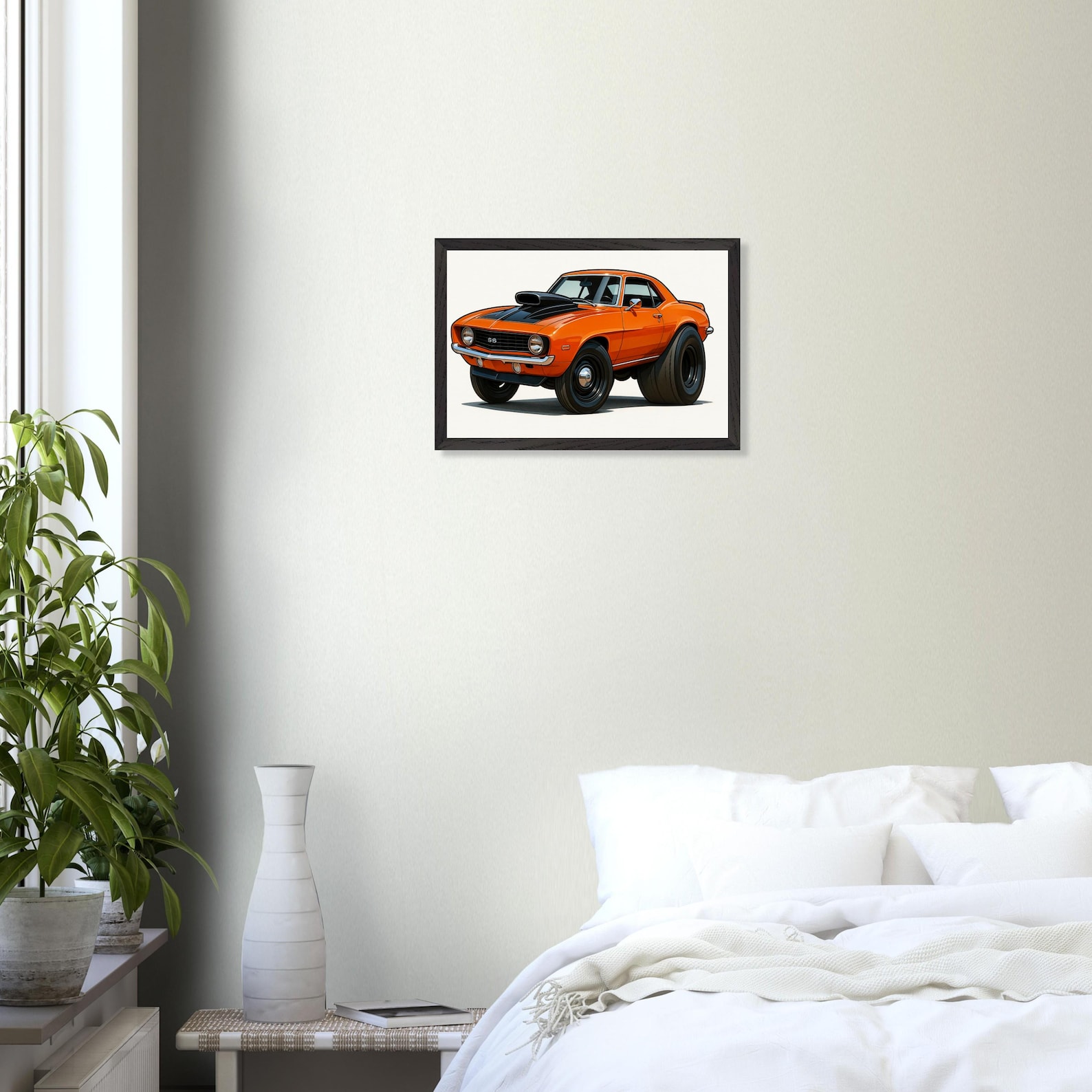 Camaro SS Poster – Orange & Black Muscle Car Print - Etsy