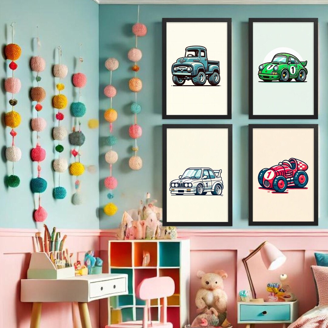 Kids Bedroom Prints Digital Download, Car Poster, Boy Nursery Decor ...
