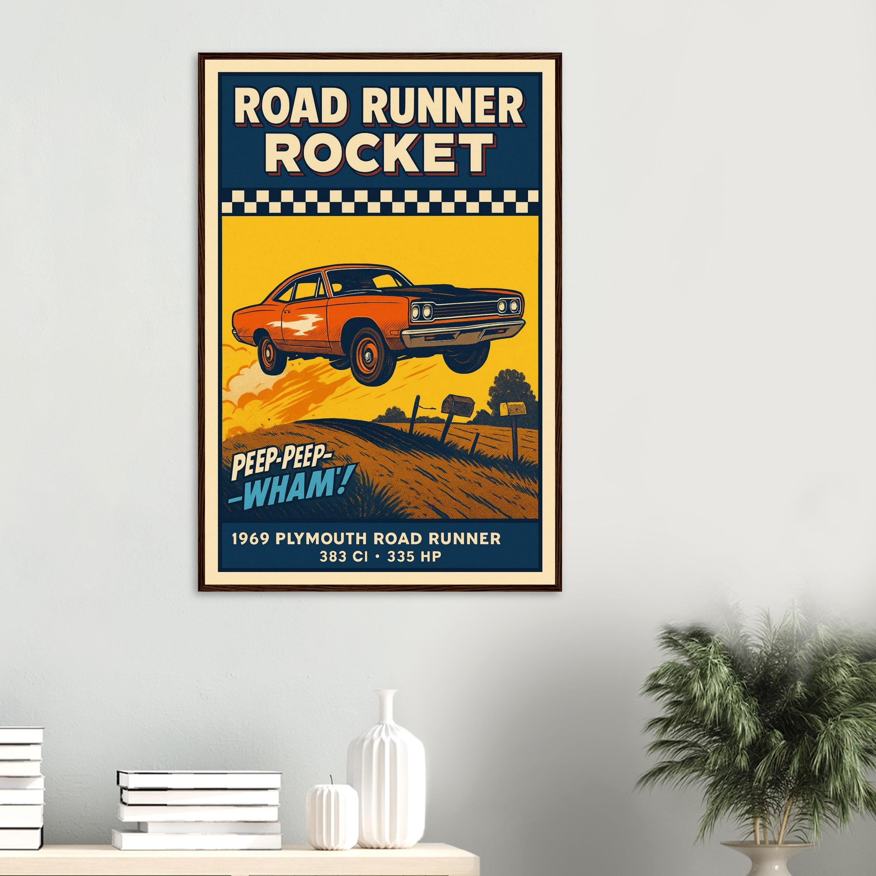 1969 Road Runner Poster – Retro Car Print for Kids Room, Gift for ...