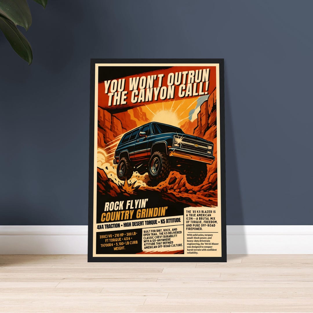 Vintage K5 Blazer Poster – Retro Off-road Truck Wall Art, Classic Chevy ...