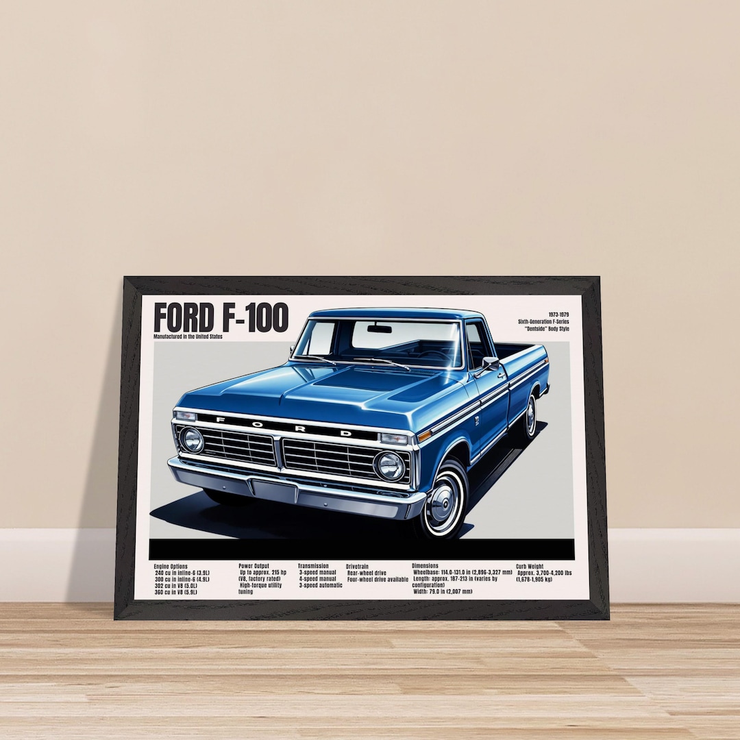 1973–1979 Ford F100 Series Poster – Vintage Pickup Truck Wall Art ...