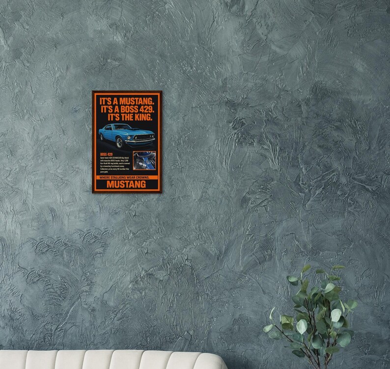 1969 Mustang Boss 429 Poster – Ford Muscle Car Wall Art – Classic ...