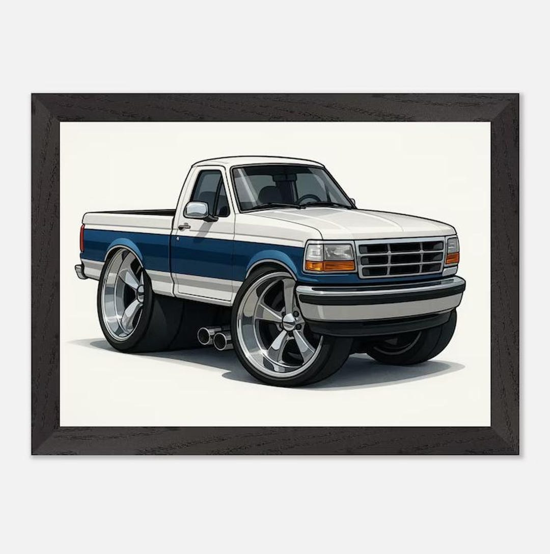 1995 Ford F-150 Retro Pickup Truck Poster – Classic American Truck Art ...
