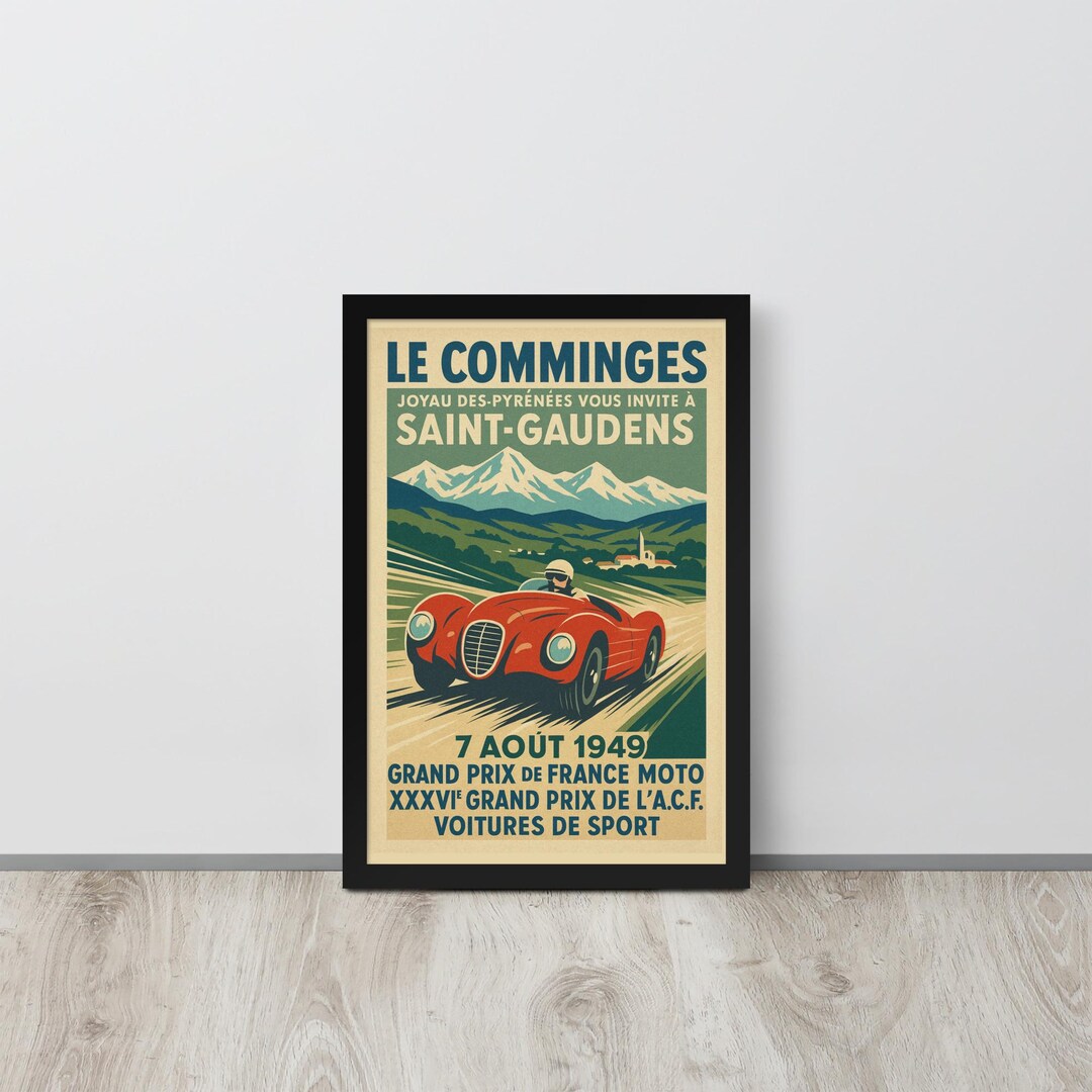Vintage Race Car Poster Digital Download Classic Racing Wall Art – Gift ...