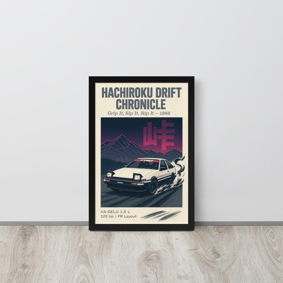 Toyota AE86 Trueno Poster | Retro JDM Drift Car Wall Art - Etsy