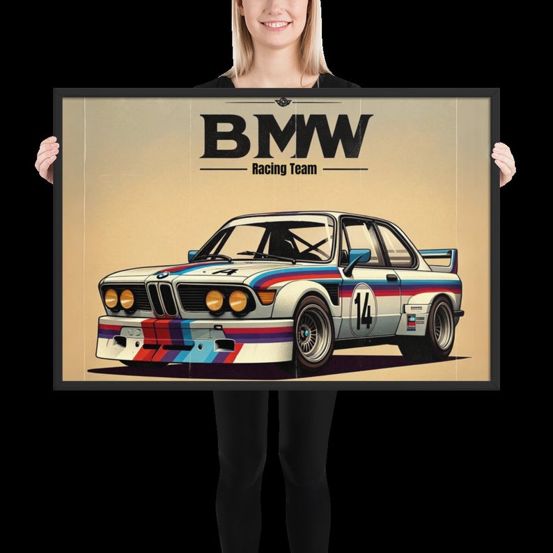 BMW Racing Team Vintage Poster for Garage Wall Decor, Race Fan Gift ...