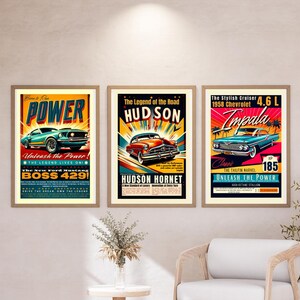 Vintage Ford mustang Boss 429 Poster Digitaler Download, Oldtimer-Druck ...