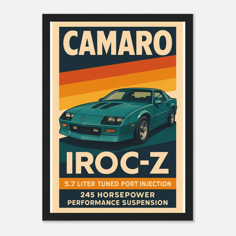 Camaro IROC-Z Poster Digital Download – Gift for Husband, Boyfriend or ...