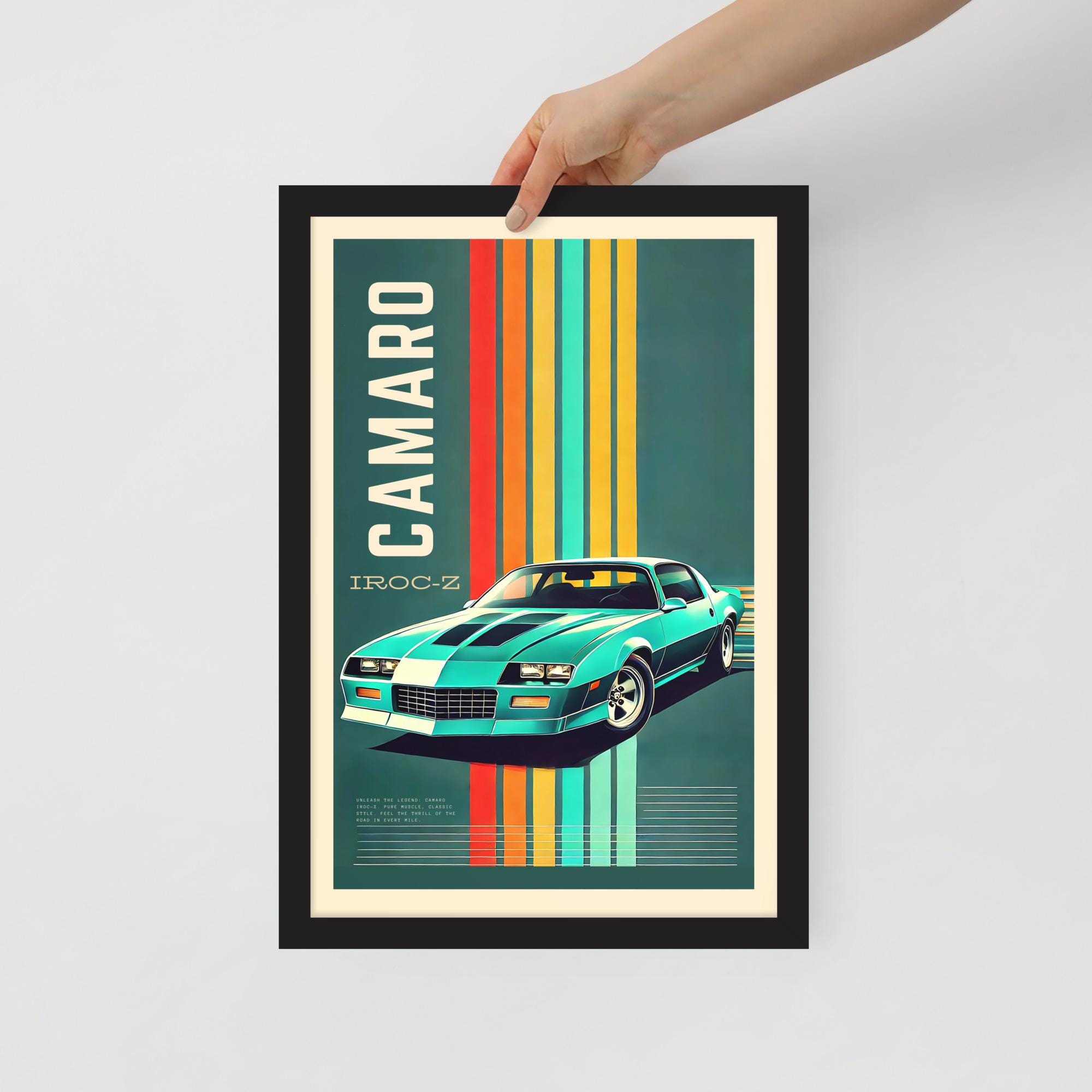 Vintage Camaro Race Car Nursery Wall Art - Boys' Room Retro Car Posters ...