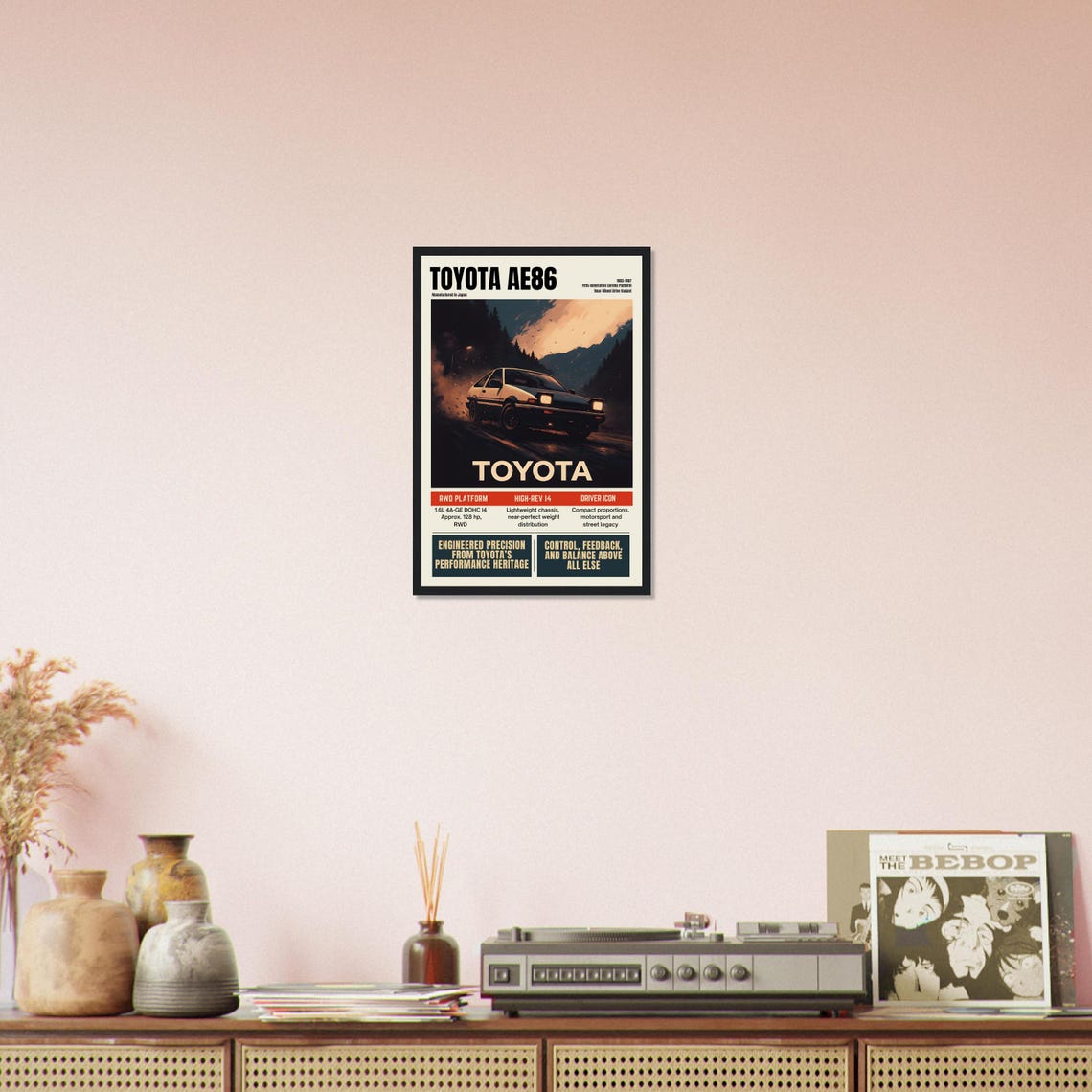 Initial D AE86 Poster – Touge Drift Art Print – JDM Wall Decor for Car ...