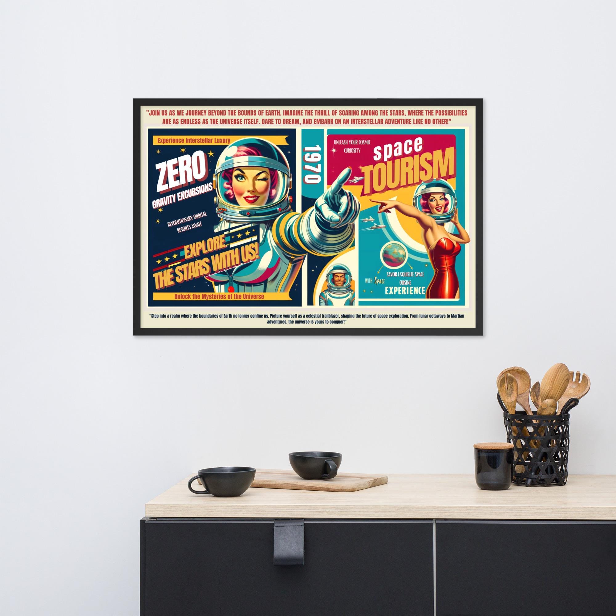 Vintage Retro Space Poster, Space Poster Art, Retro Futurism Art ...