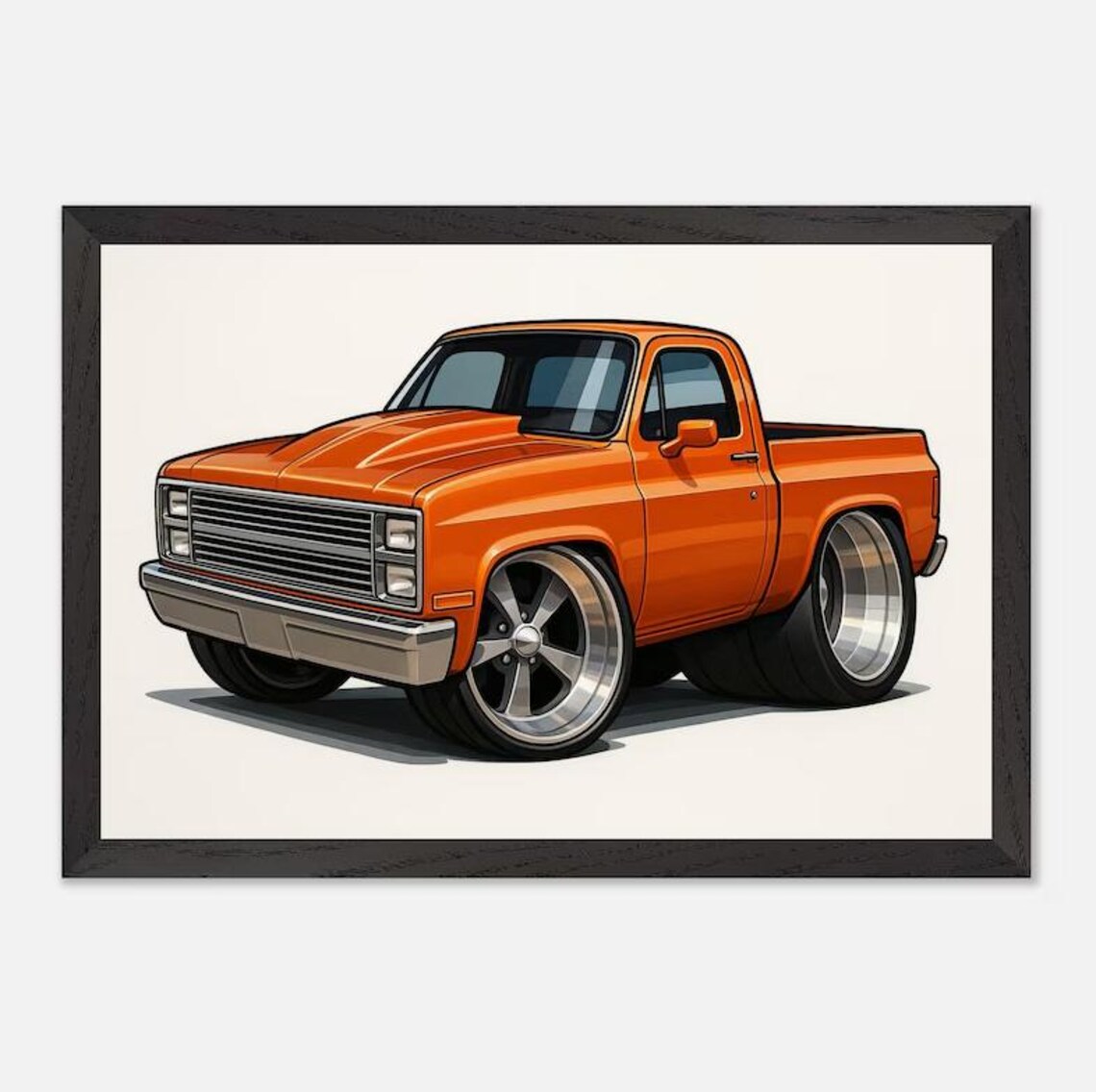 1985 Chevy C10 Poster – Square Body Pickup Wall Art, Slammed Custom ...