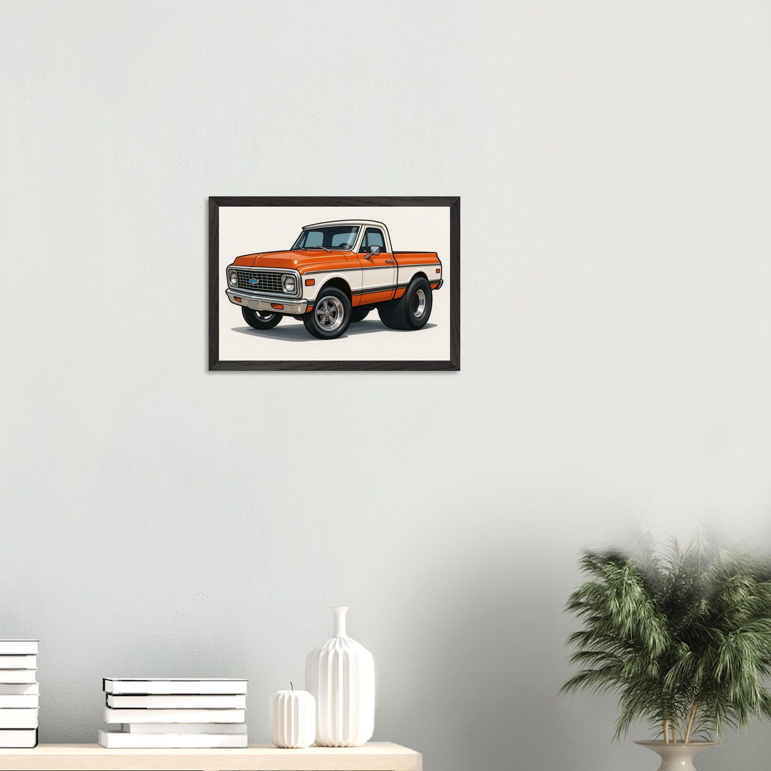 1972 Chevy C10 Poster – Vintage Orange & White Pickup Truck Wall Art - Etsy