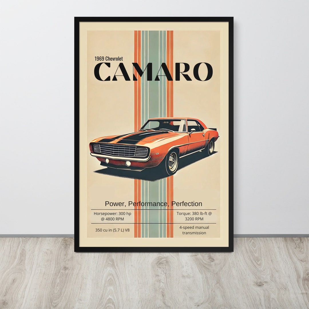 1969 Chevrolet Camaro Poster Digital Download Vintage Race Car Nursery ...