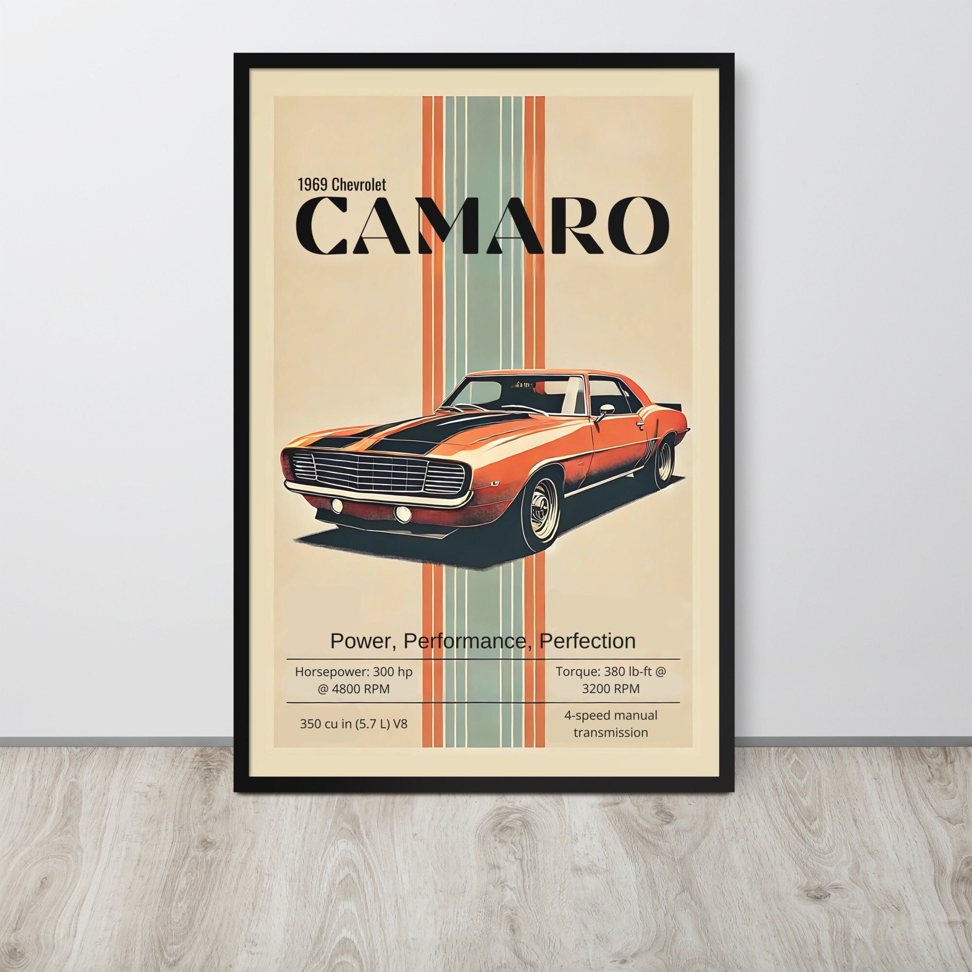 1969 Chevrolet Camaro Poster Digital Download Vintage Race Car Nursery ...