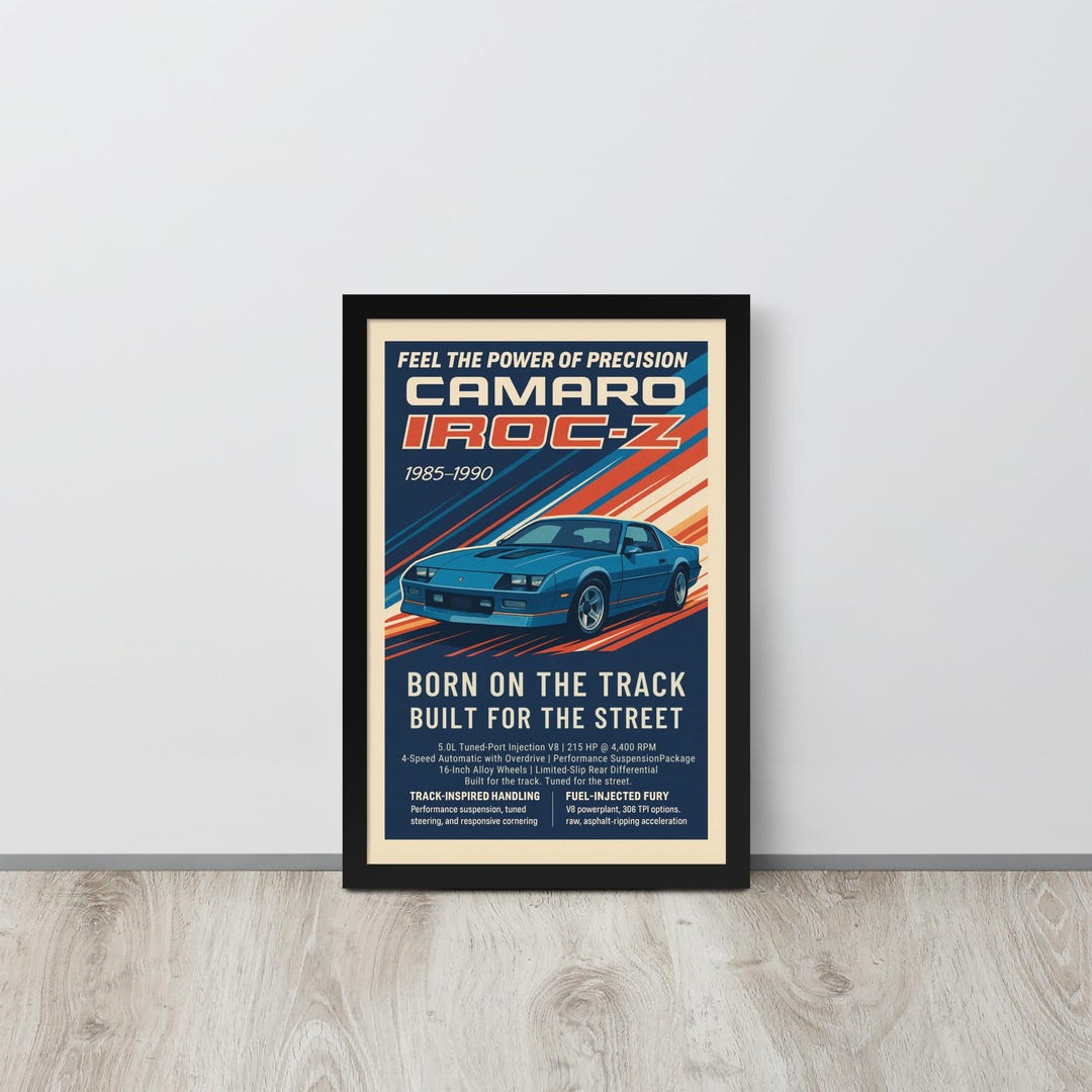 Camaro IROC-Z Poster, Gift for Husband, Boyfriend or Dad – Boys Room ...