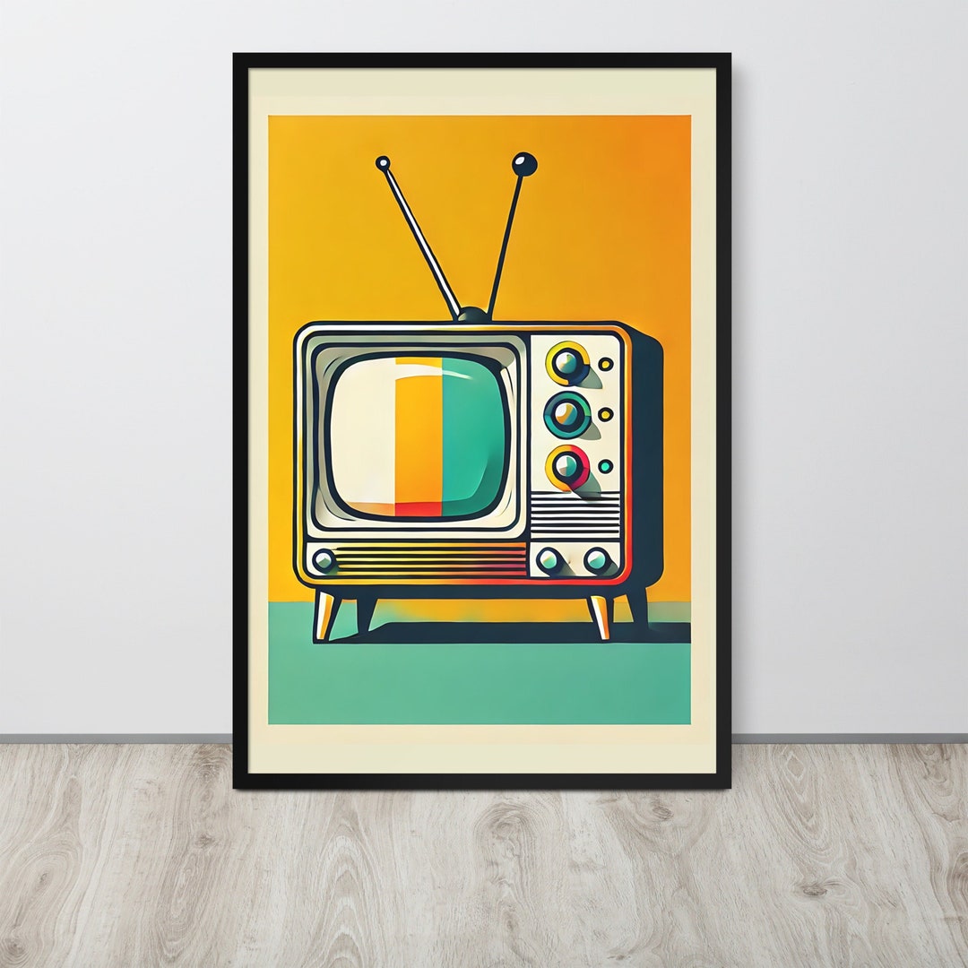 Vintage TV Print, Retro Poster, Wall Art Decor, Printable Wall Art ...