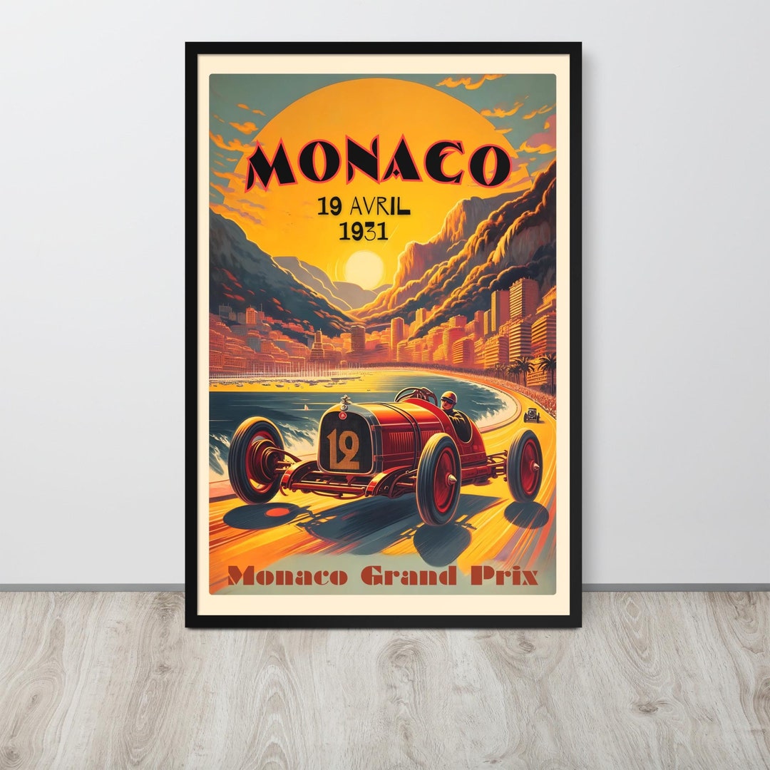 Vintage Retro Monaco Grand Prix Digital Download, Retro Car Nursery ...