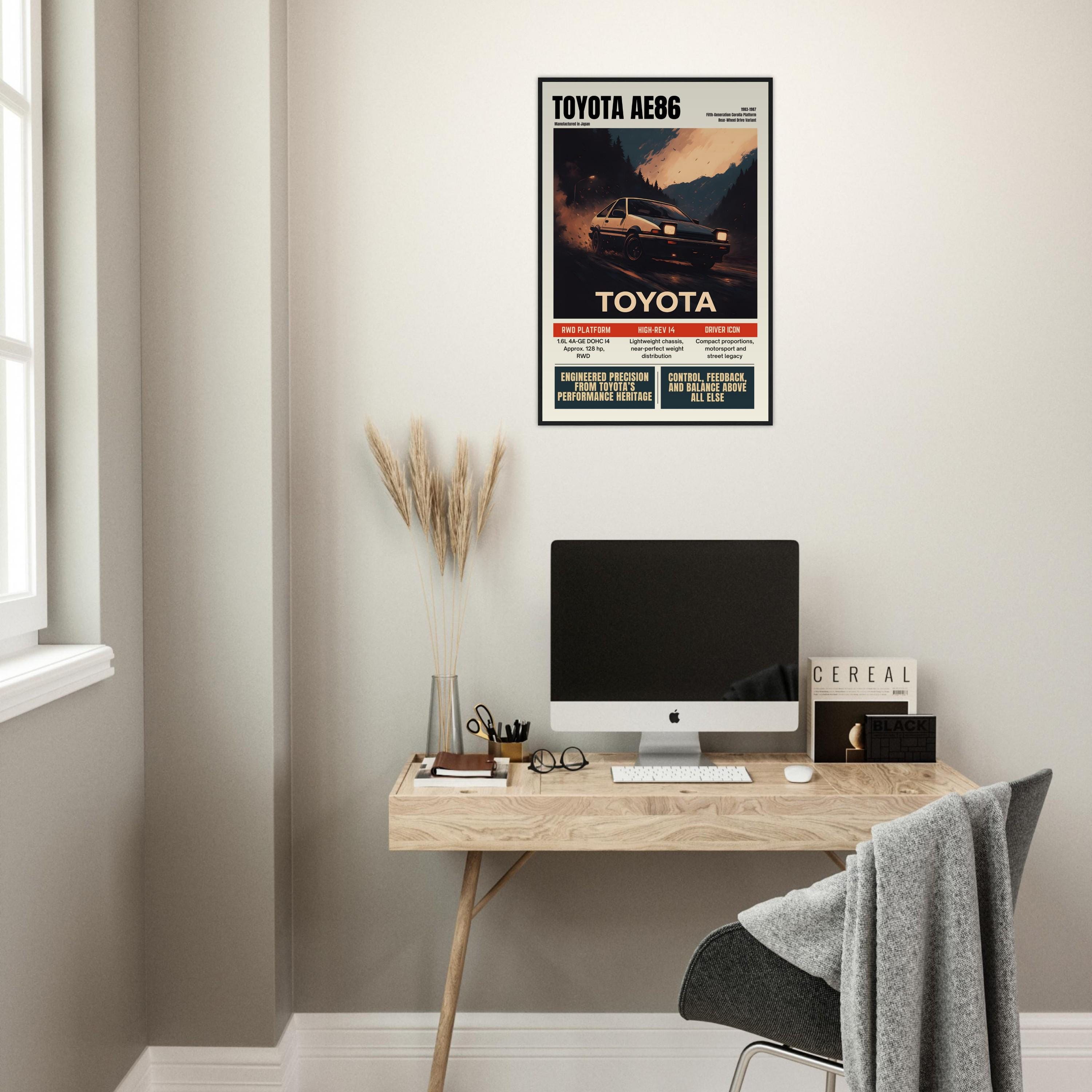 Initial D AE86 Poster – Touge Drift Art Print – JDM Wall Decor for Car ...