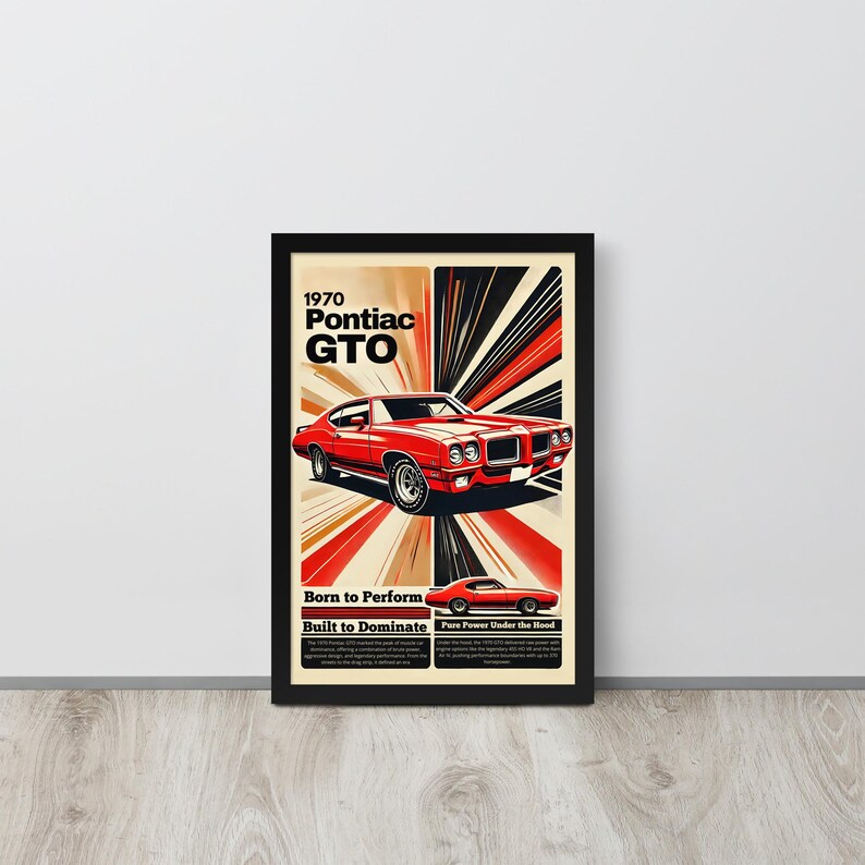 Vintage 1970 Pontiac GTO Poster Digital Download, Vintage Car Print ...