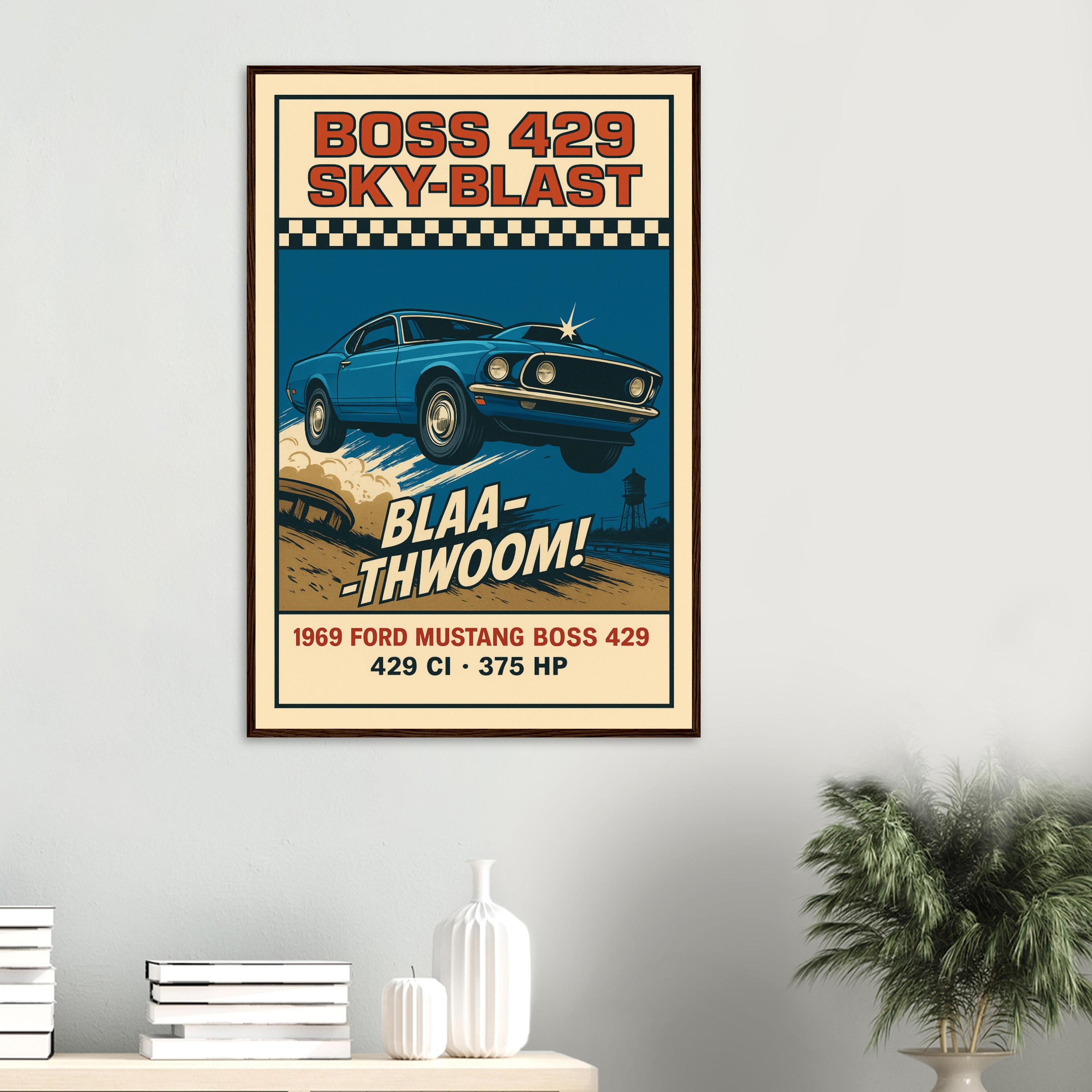 1969 Mustang Boss 429 Poster – Gift for Husband, Kids Car Wall Art, Man ...
