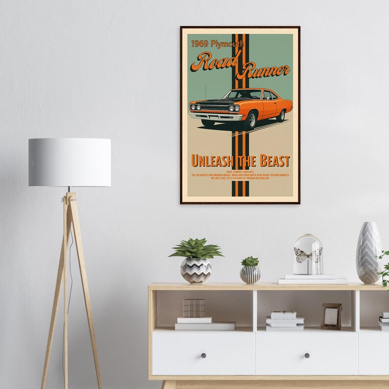 Vintage Plymouth Road Runner Poster Digital Download, Vintage Car Print ...