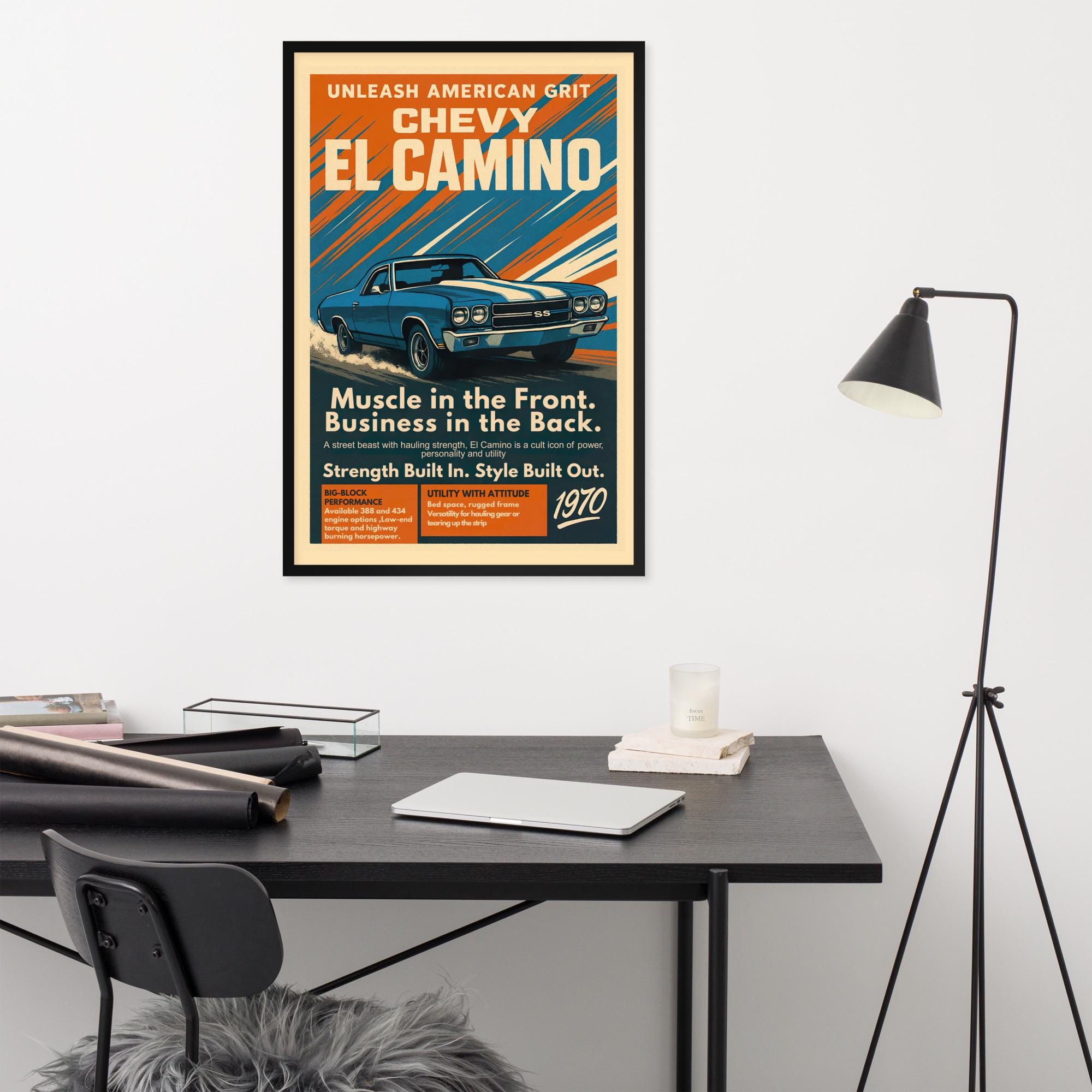 Chevy El Camino Poster – Vintage Muscle Car Wall Art – Gift for Dad ...