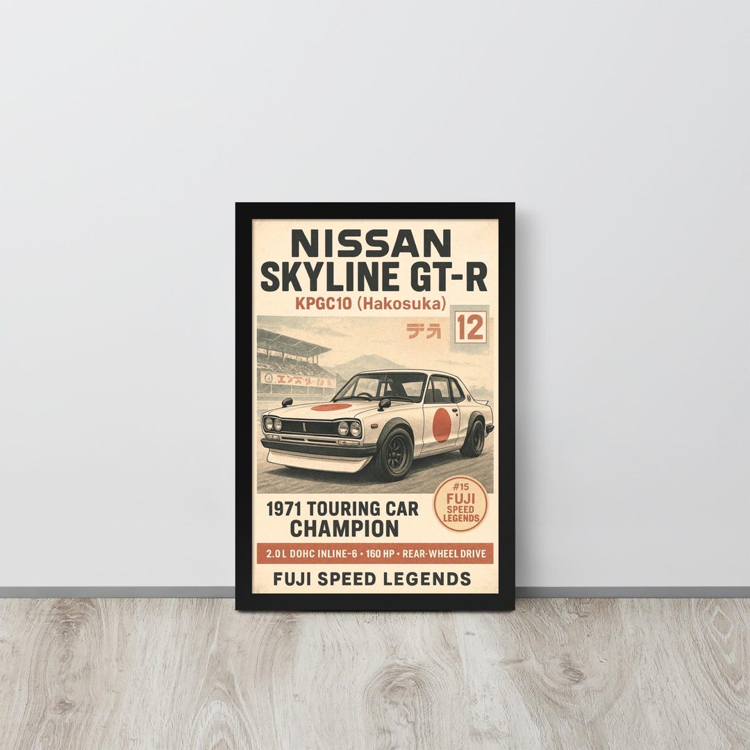 1971 Nissan Skyline GT-R Poster – Hakosuka JDM Wall Art – Retro ...
