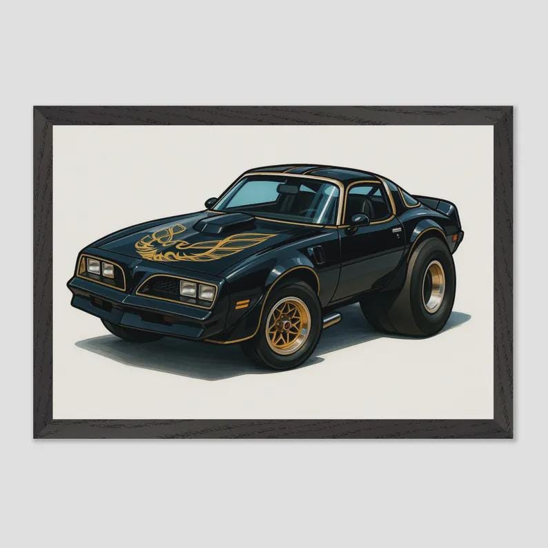 Pontiac Trans Am Poster – Retro 1977 Muscle Car Art - Etsy