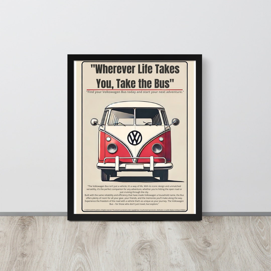 Vintage Volkswagen Bus Advertisement Poster Digital Download, Vintage ...
