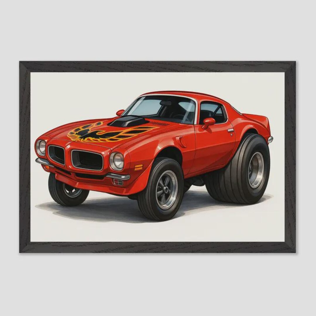 Pontiac Firebird Trans Am Poster – Retro Muscle Car Garage Art - Etsy