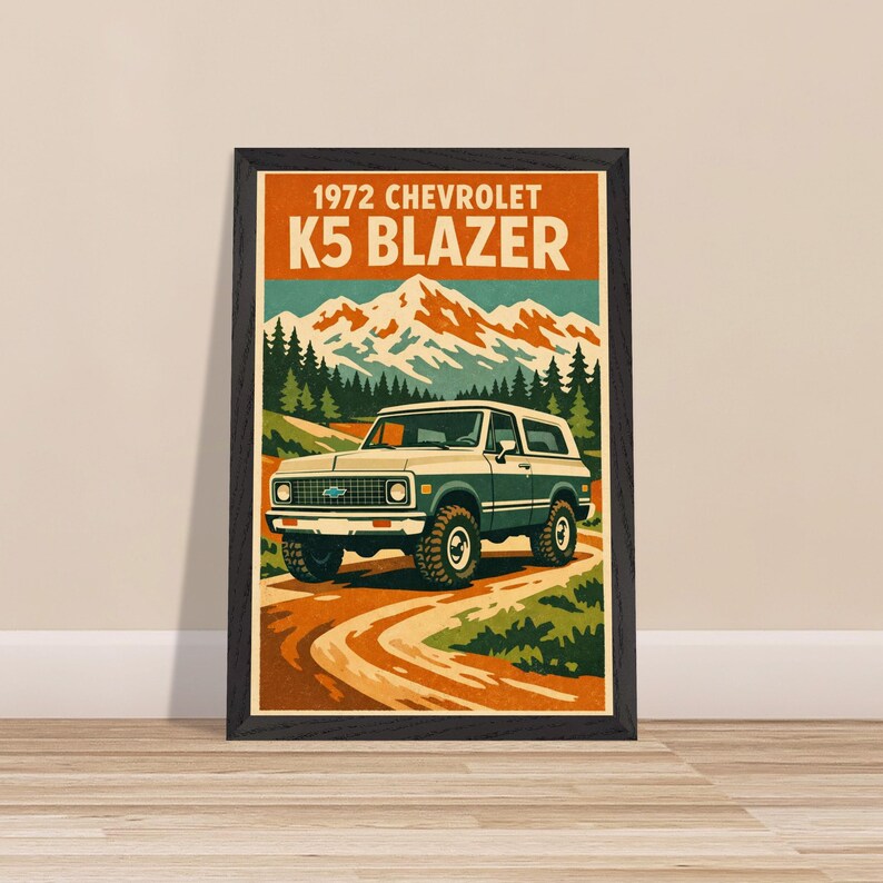1972 K5 Blazer Poster – Retro Chevy 4x4 Adventure Wall Art, Vintage ...