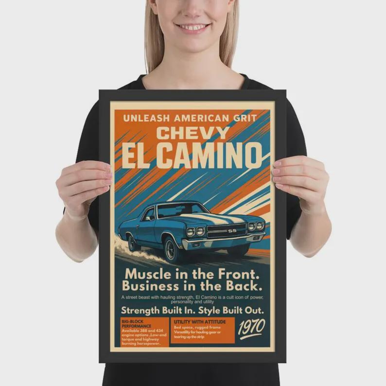 Chevy El Camino Poster – Vintage Muscle Car Wall Art – Gift for Dad ...