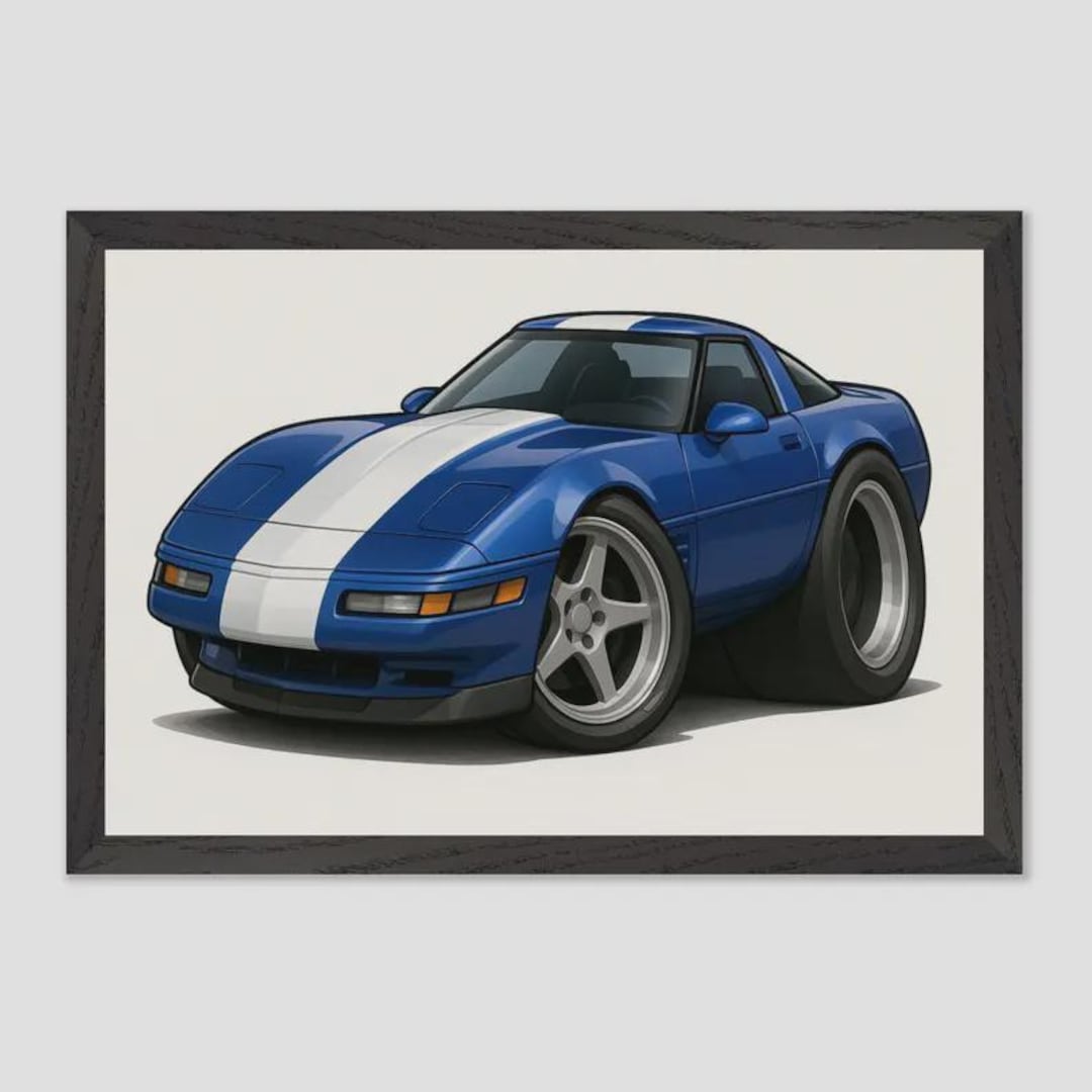 1996 Corvette Grand Sport Poster – C4 Blue Coupe Wall Art - Etsy