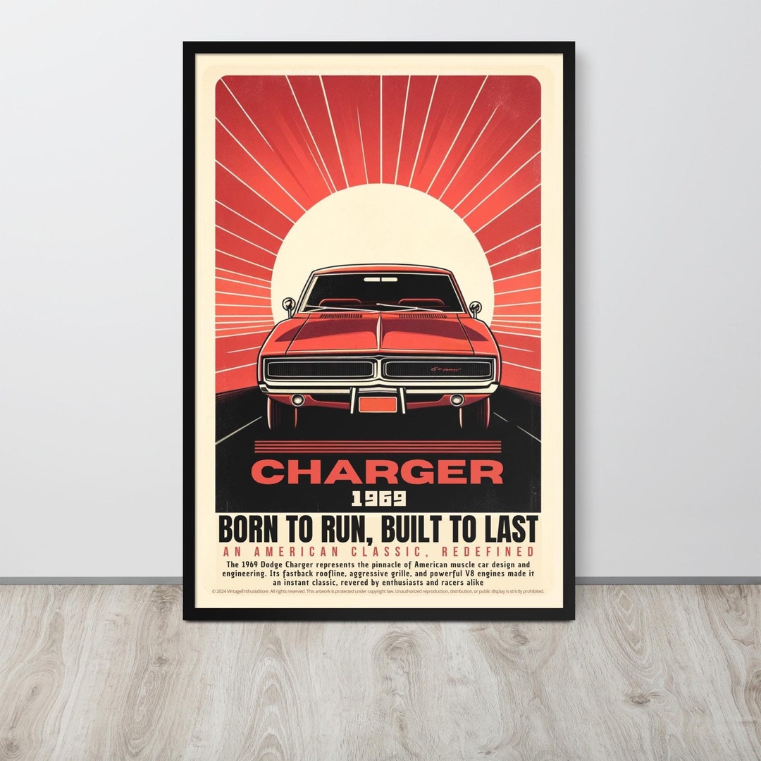 1969 Dodge Charger Poster Digital Download, Vintage Car Print, Race Car ...