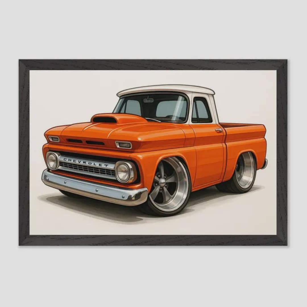 1963 Chevy C10 Pickup Truck Poster – Vintage Hot Rod Art - Etsy