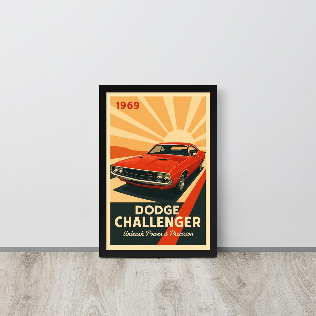 1969 Dodge Challenger Poster – Classic Muscle Car Wall Art – Gift for ...