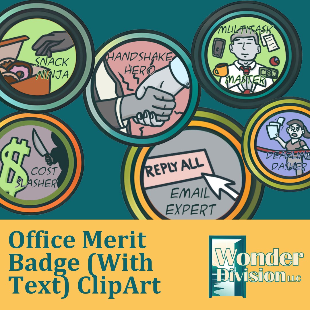 Office Merit Badge Clip Art, Digital, SVG, PNG, Corporate Life, Office ...