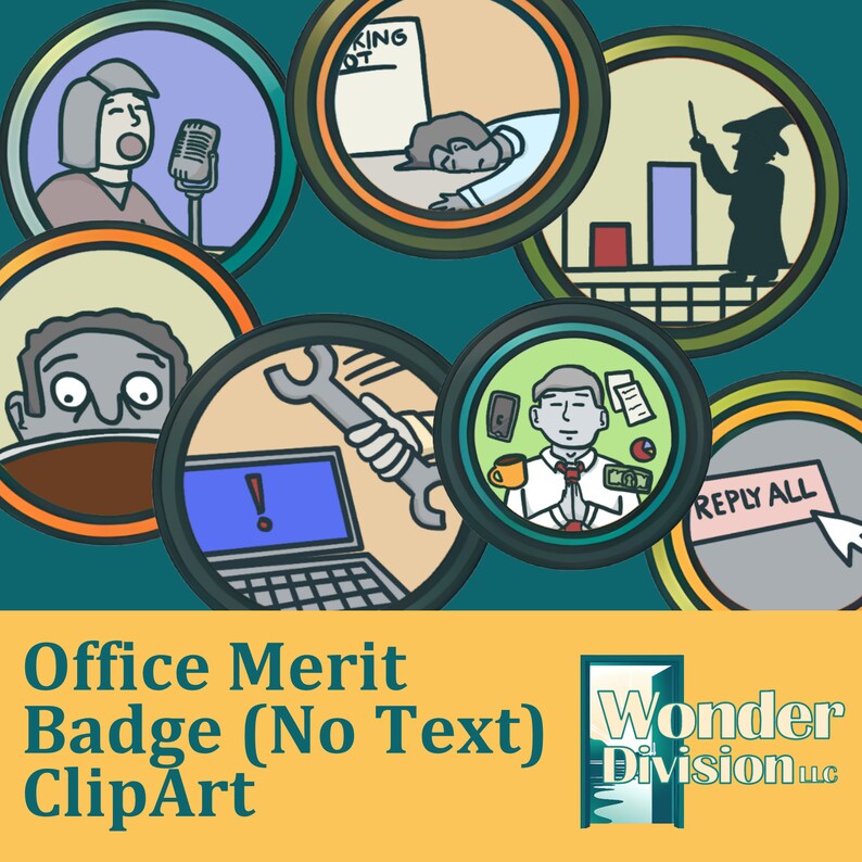 Office Merit Badge Clip Art, Digital, SVG, PNG, Corporate Life, Office ...