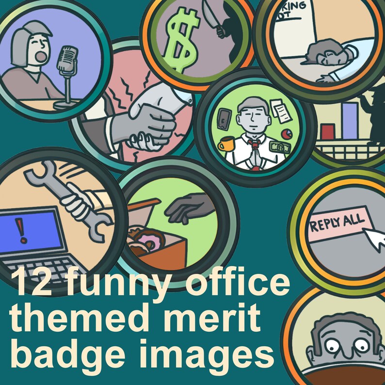 Office Merit Badge Clip Art, Digital, SVG, PNG, Corporate Life, Office ...