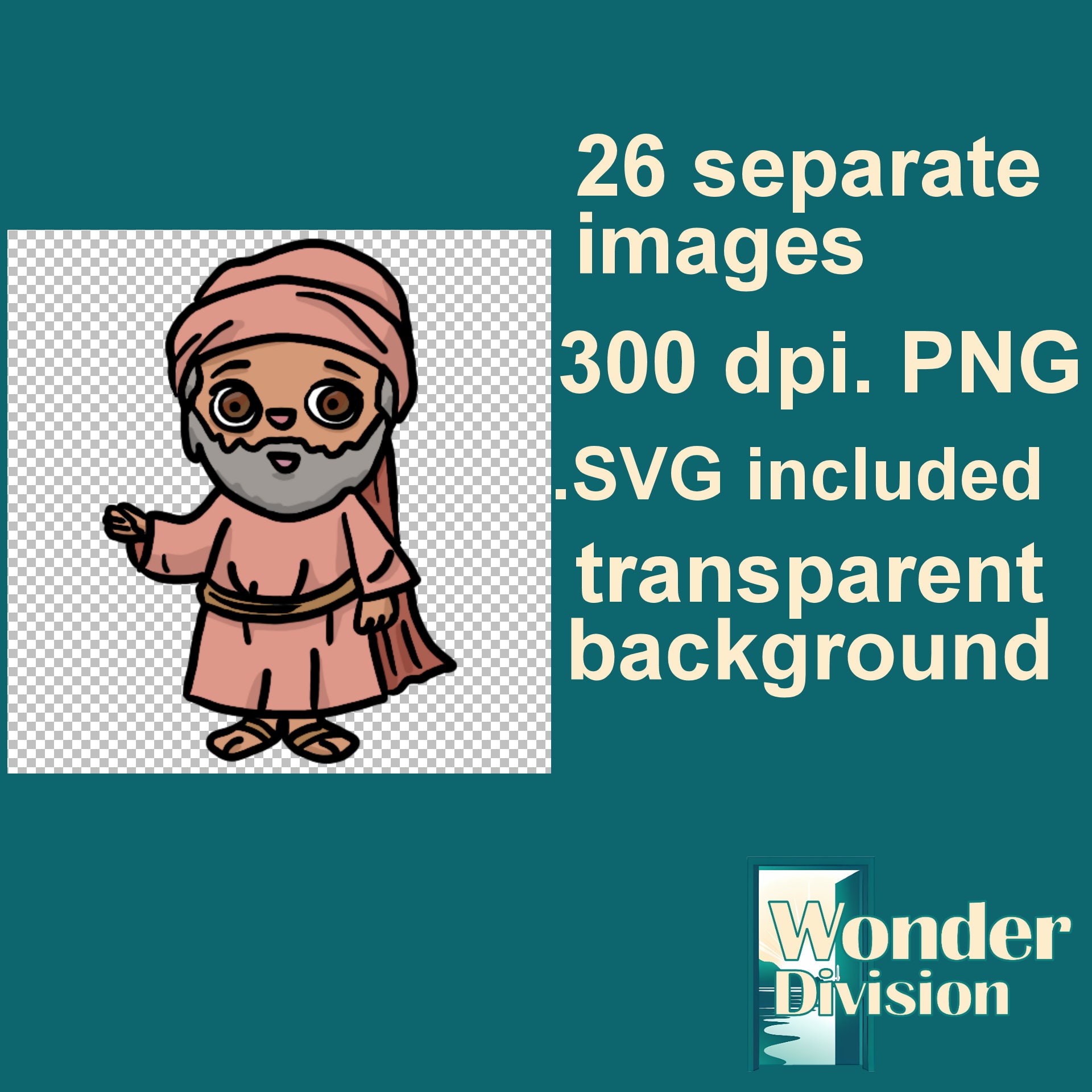 Biblical People Clipart 26 Items, Nomadic Characters, Cute, Digital ...